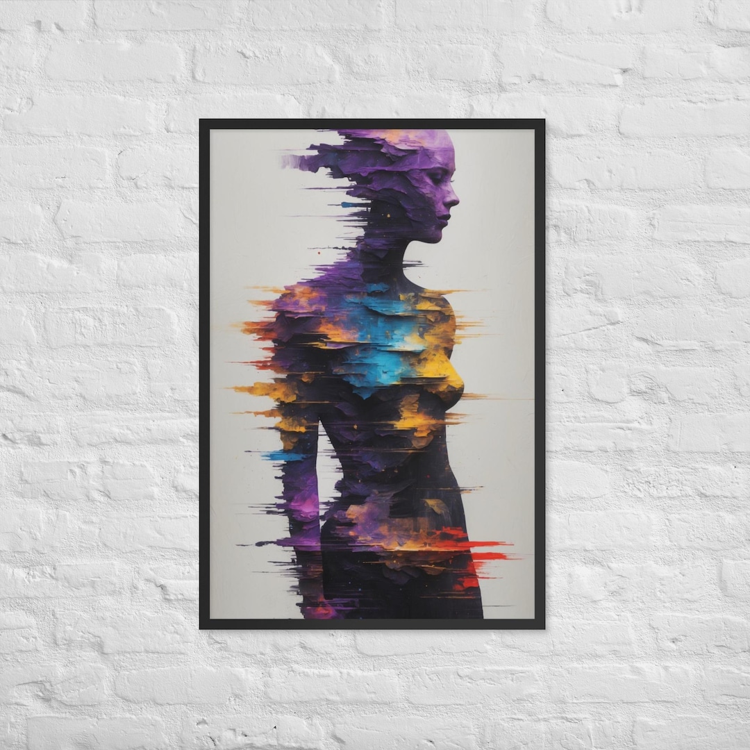 Surreal Silhouette Wall Art – Colorful Abstract Woman Print | Purple ...