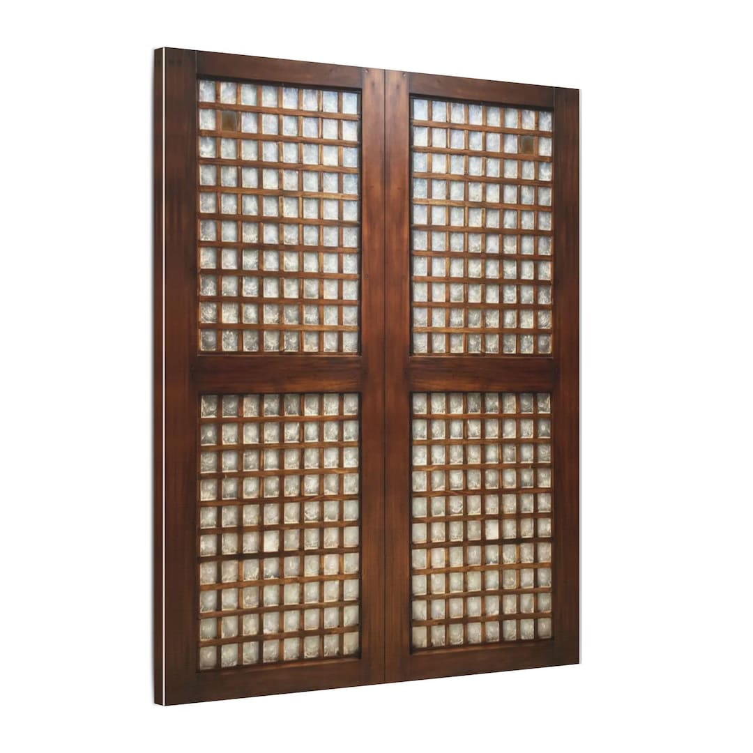 Filipino Capiz Window Canvas Art - Rustic Lattice Wall Décor - Etsy