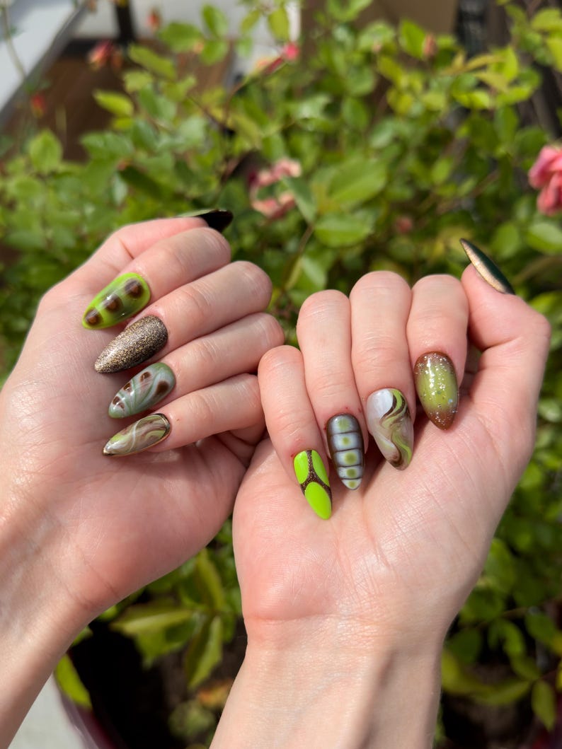 Get Outta My Swamp Press on Nails | Shrek Nails | Swamp Nails | Chrome ...