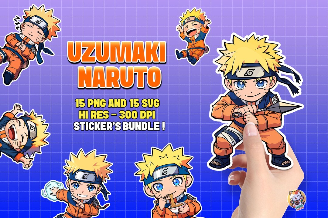 Anime Chibi SVG PNG Stickers, 15 Anime Stickers Bundle Clipart, Cute ...