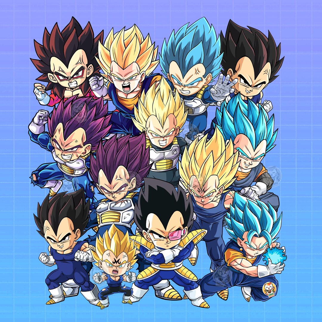 DBZ Anime Chibi Clipart Bundle: PNG & SVG Stickers (digital Download ...