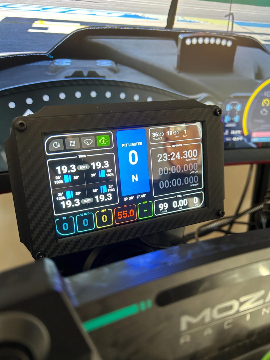 Sim Racing Dashboard for Moza / Fanatec Wheelbases - With Custom ...