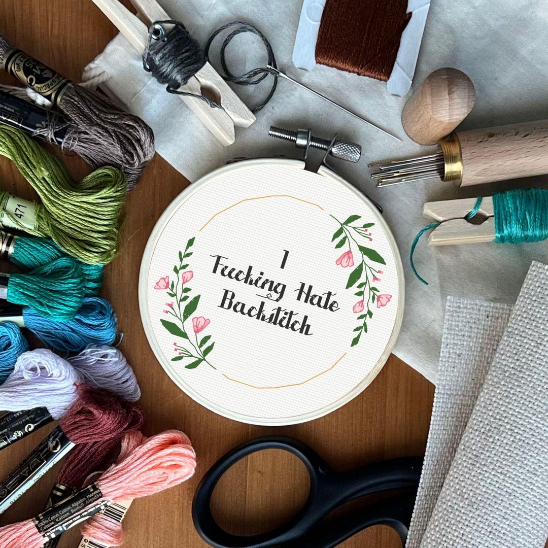 Cross Stitch Pattern " I Hate Back Stitch" Instant Download PDF Snarky ...