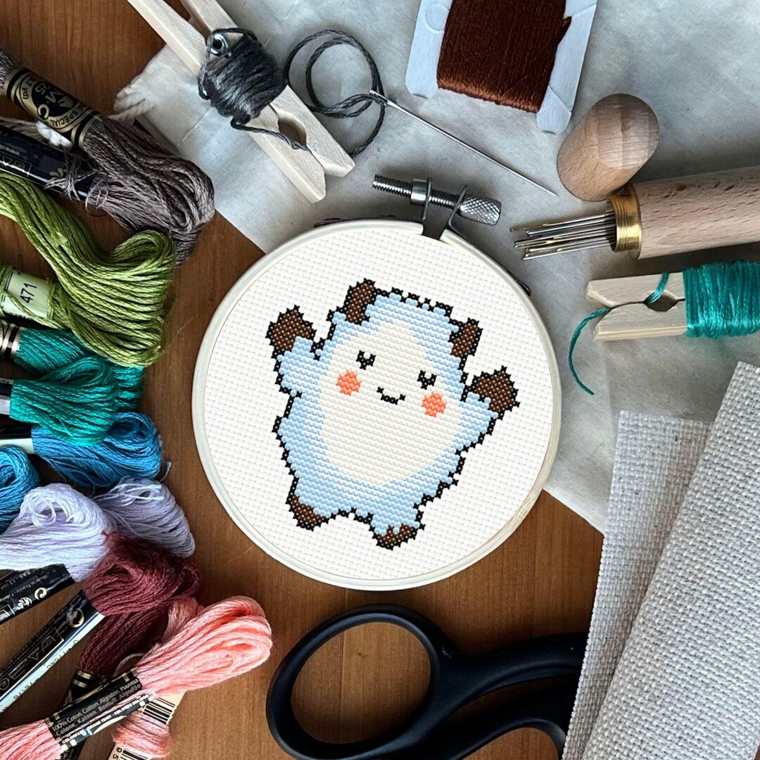 Chibi Yeti Cross Stitch Pattern, Beginner Friendly (PDF Pattern) - Etsy