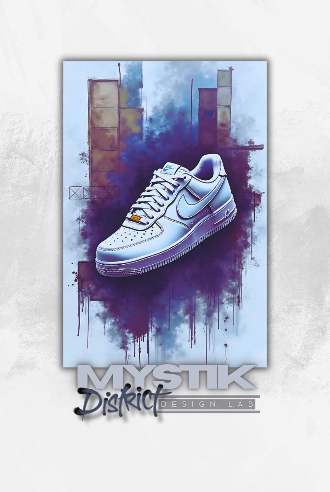 Sneaker Air Force Print Sneaker Wall Poster “air Force One” – Digital ...