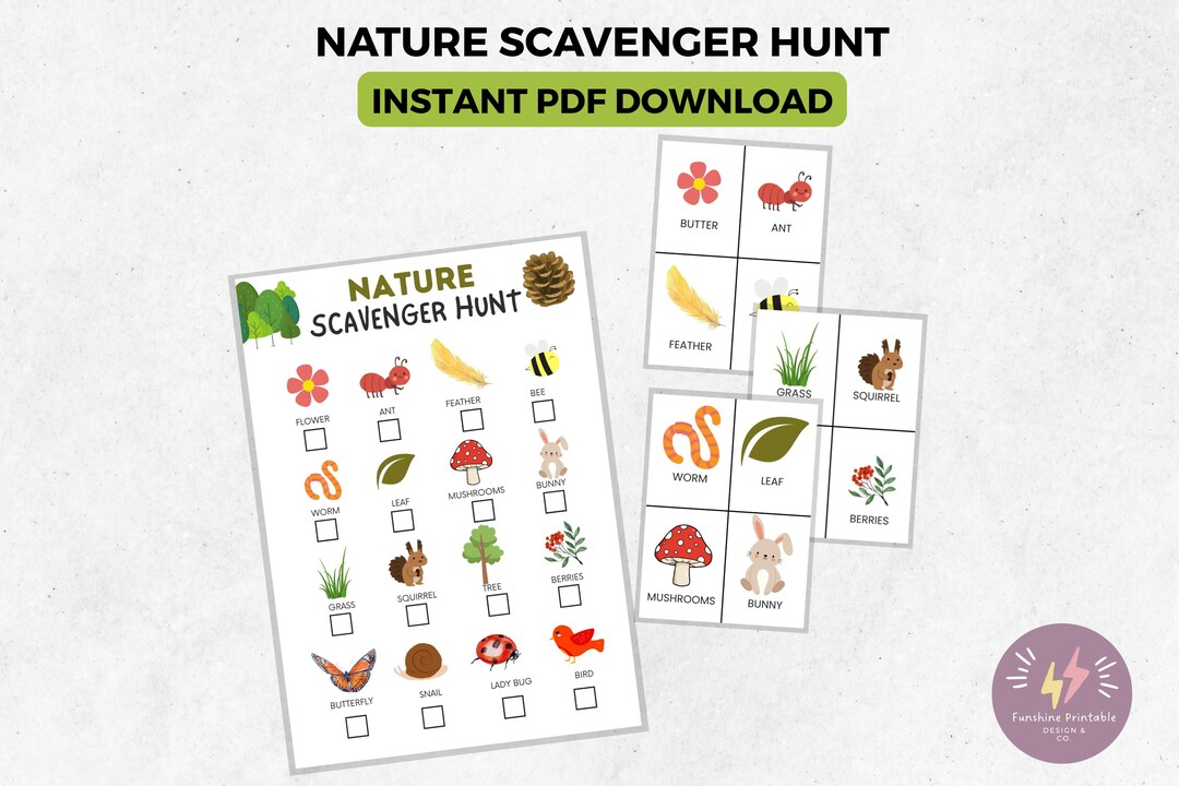 Nature Scavenger Hunt Printable: Outdoor Kids' Activity (A4/A5 Digital ...