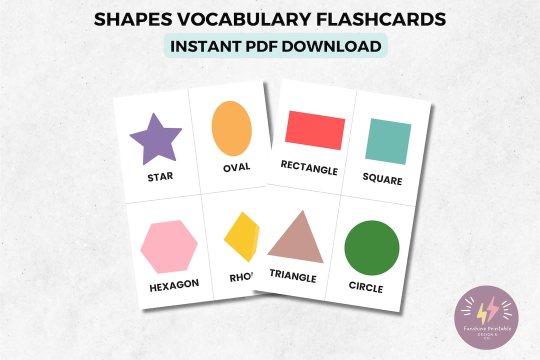 Geometric Shapes Flashcards: Montessori Vocabulary Cards (PDF Download ...