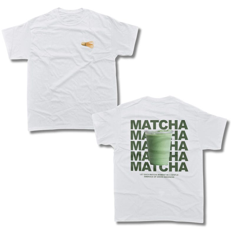 Matcha Iced Latte T-shirt | Minimalist Graphic Aesthetic Tee for Matcha ...