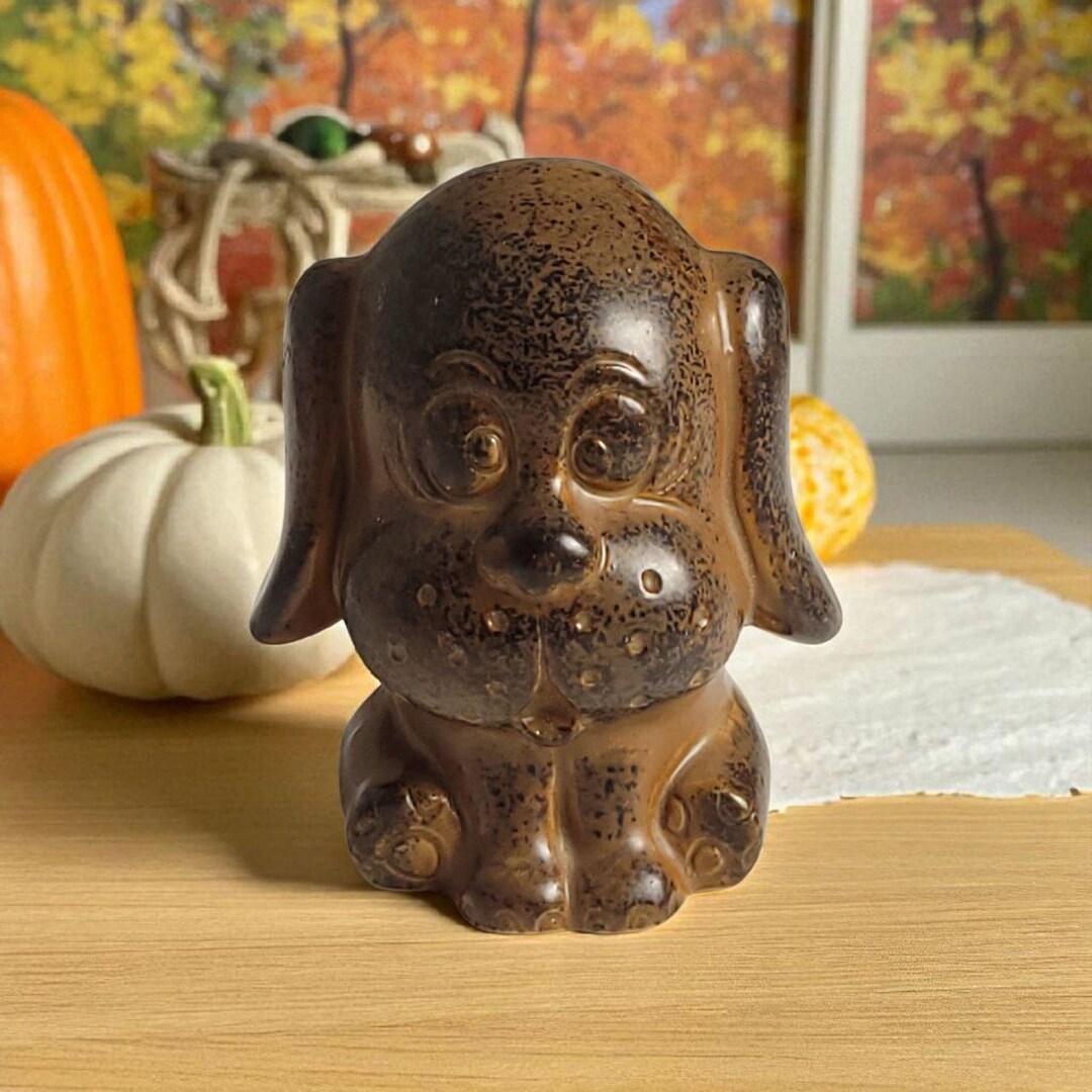 Vintage Puppy Piggy Bank – Ceramic Dog Coin Bank, Retro Animal Money ...
