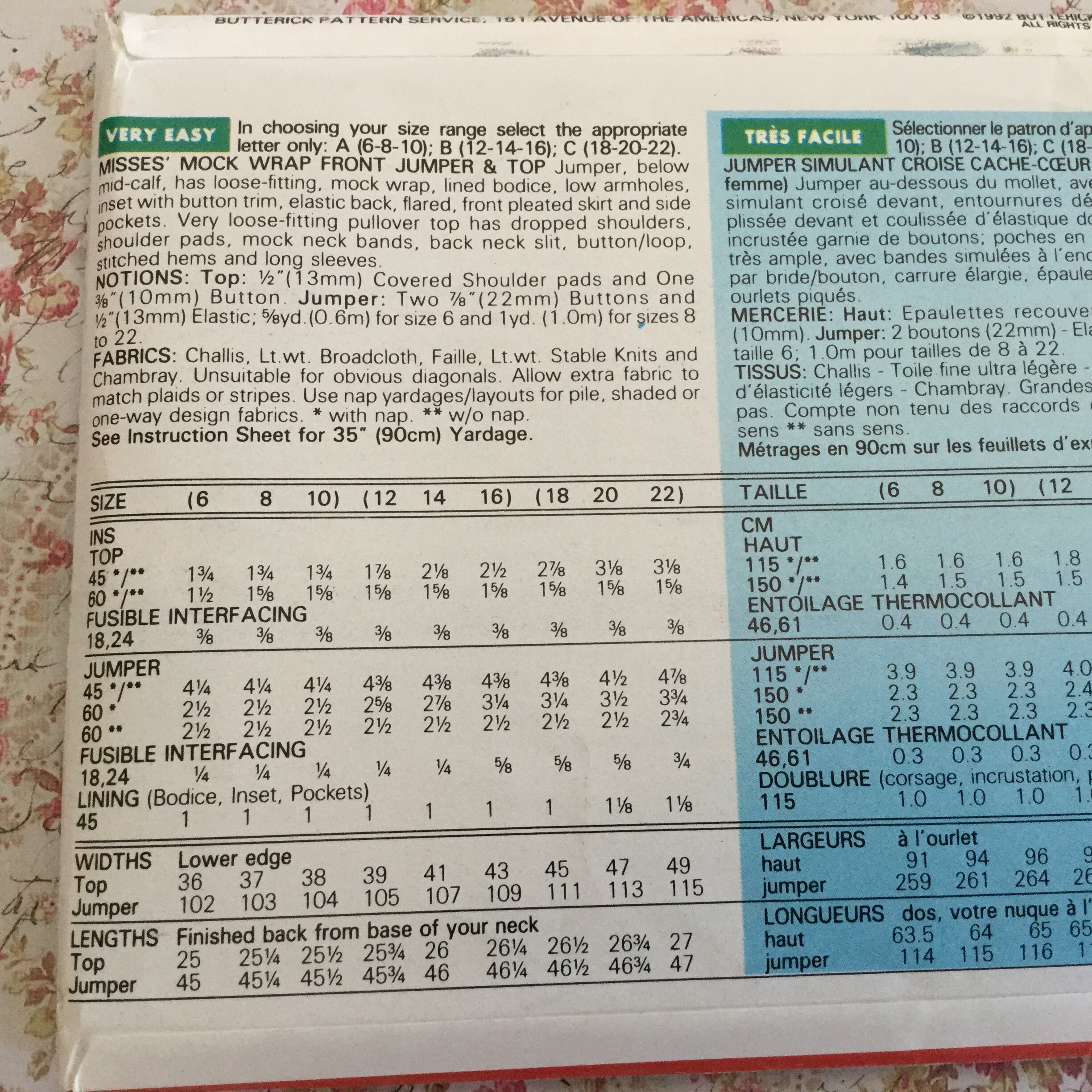 Sewing & Fiber Sewing & Needlecraft Size A 6,8,10 Vintage 1990s Vintage ...