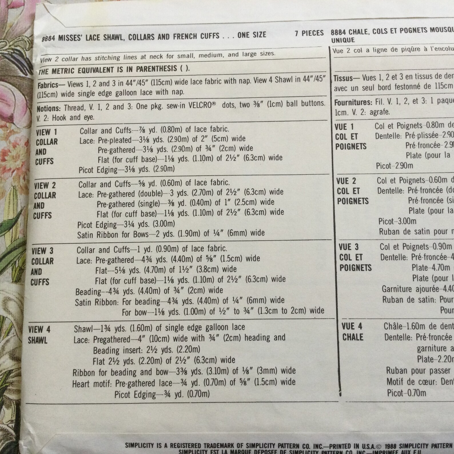 Simplicity 8884 Vintage Sewing Patterns Uncut Misses Lace | Etsy