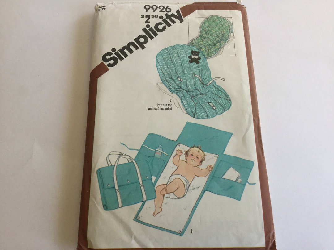 Simplicity 9926 Uncut Sewing Patterns, Vintage 1980s Baby Travel Mat ...
