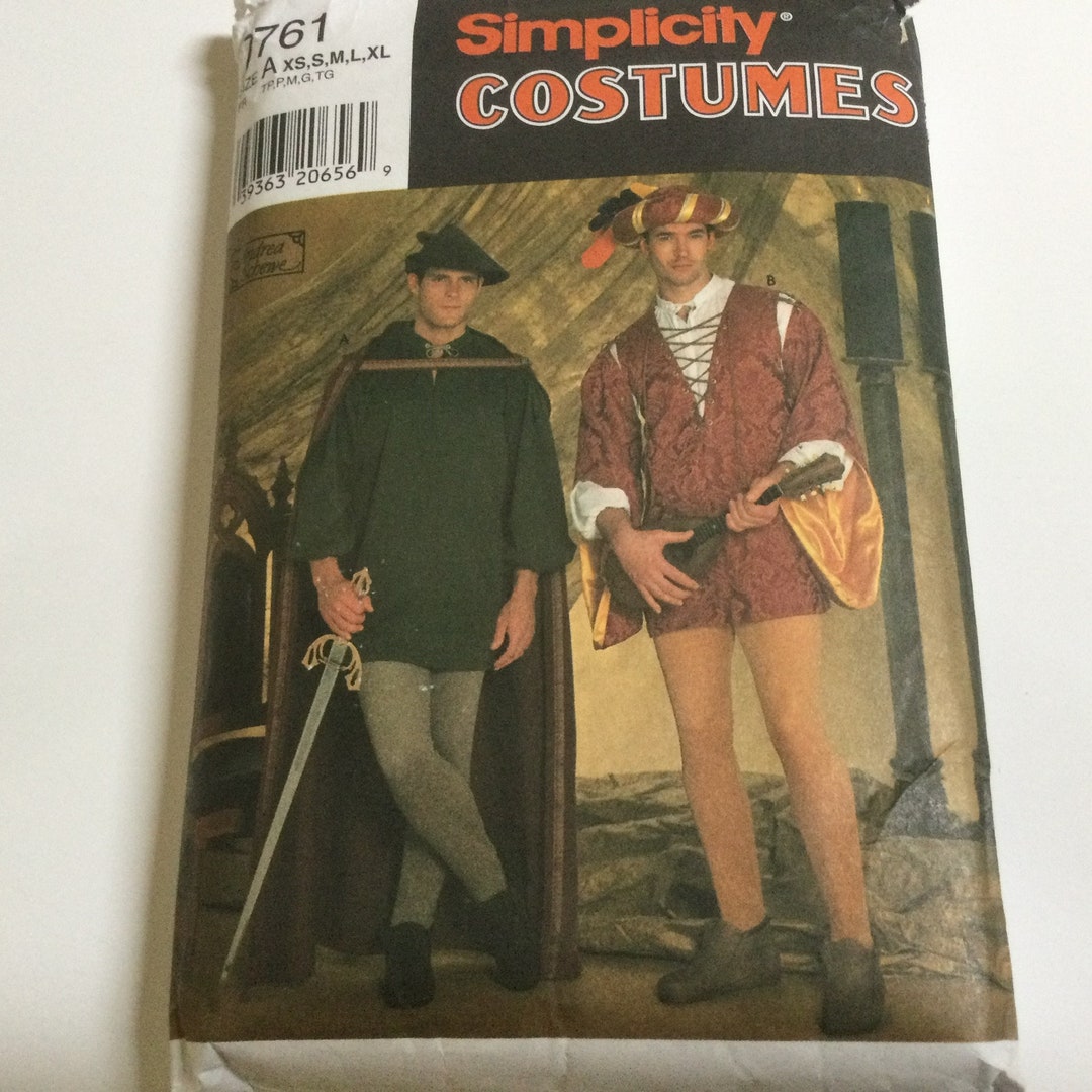 Simplicity 7761 Vintage Halloween Cosplay Mens, Teens Costumes Sewing ...
