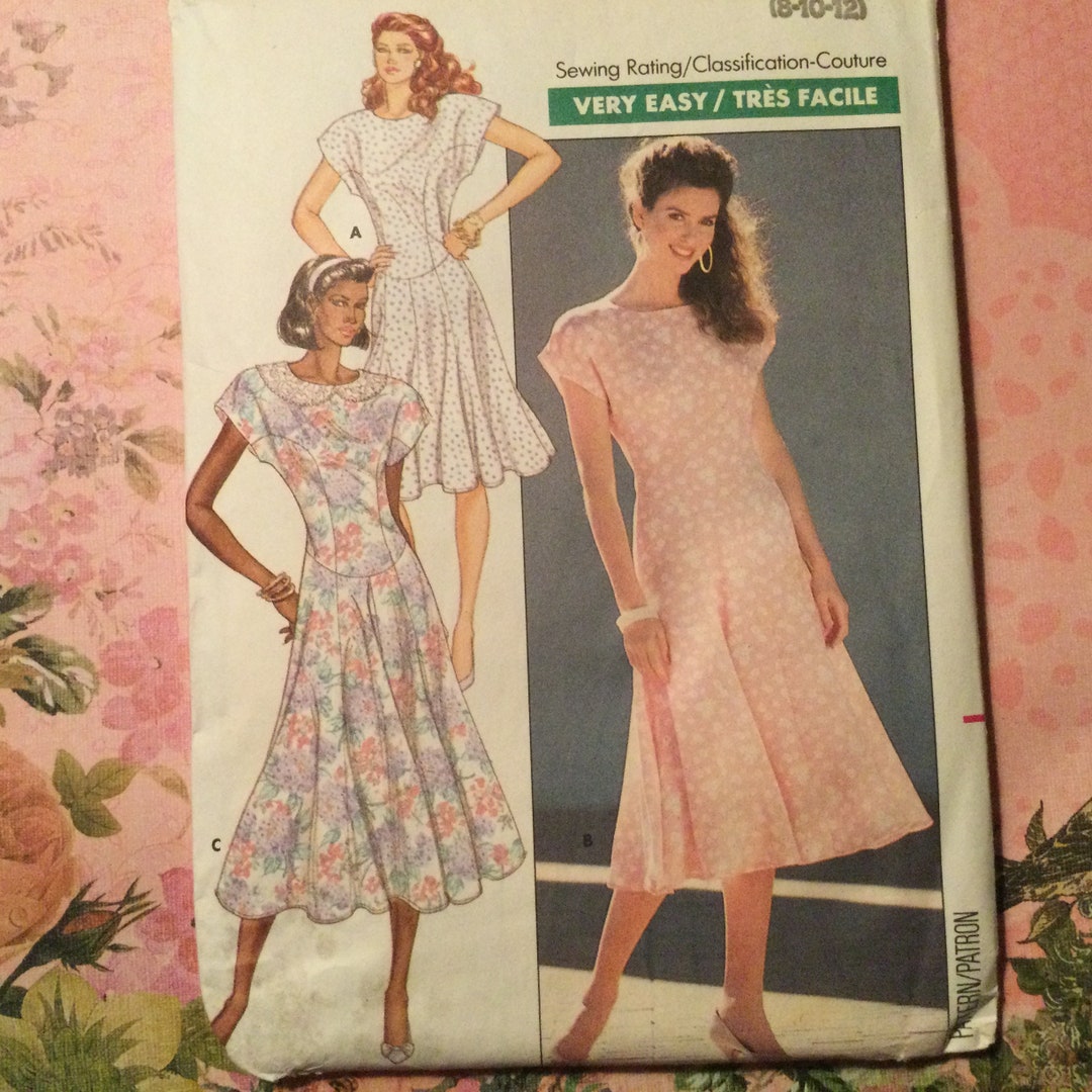 Rare Butterick 6198 Sewing Patterns. Vintage 80s Uncut Misses Dresses ...