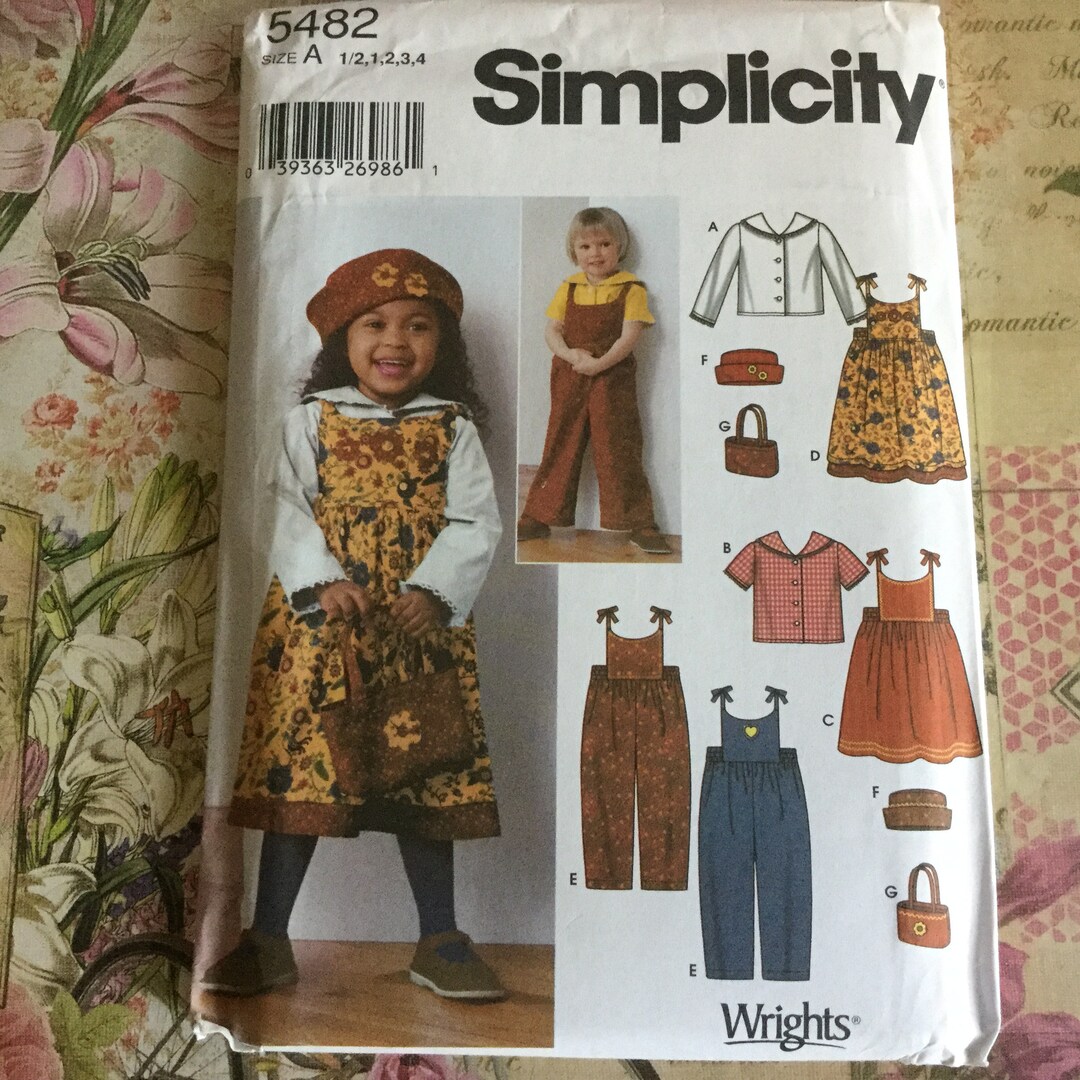 Simplicity 5482 Sewing Patterns. Uncut Girl Toddler Blouse, Jumper ...