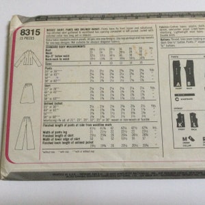 Simplicity 8315 Vintage 70s Sewing Patterns. Uncut Misses Skirt, Pants ...