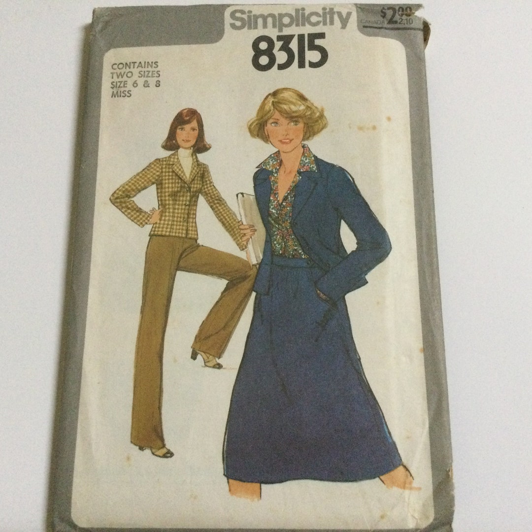 Simplicity 8315 Vintage 70s Sewing Patterns. Uncut Misses Skirt, Pants ...