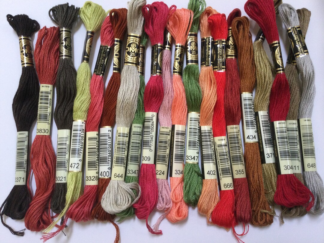 DMC Cross Stitch and Embroidery Cotton Floss, Lot of 20 Skeins Mixed ...