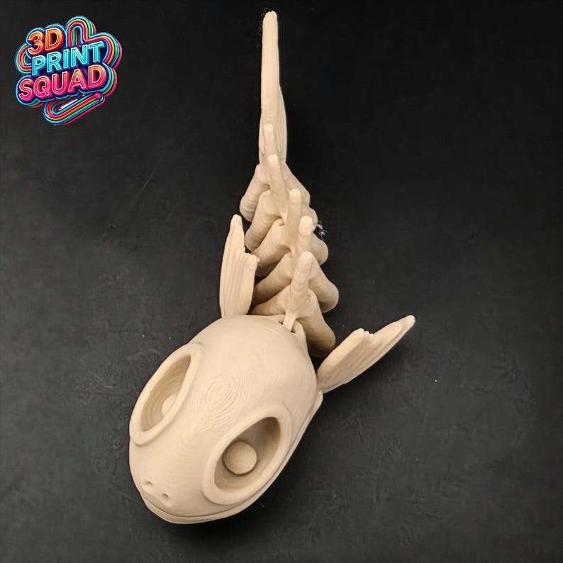 3D Printed Articulated Bone Fish - Etsy UK