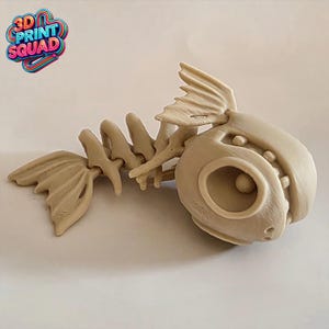 3D Printed Articulated Bone Fish - Etsy UK