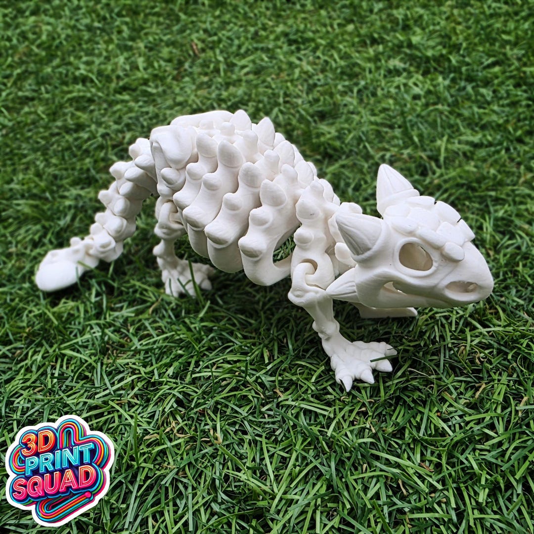 3D Printed Articulated Ankylosaurus Skeleton Figurine - Etsy