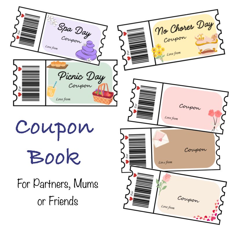 Printable Love Coupon Cards | Mother’s Day Coupon | Two Pages Bundle ...