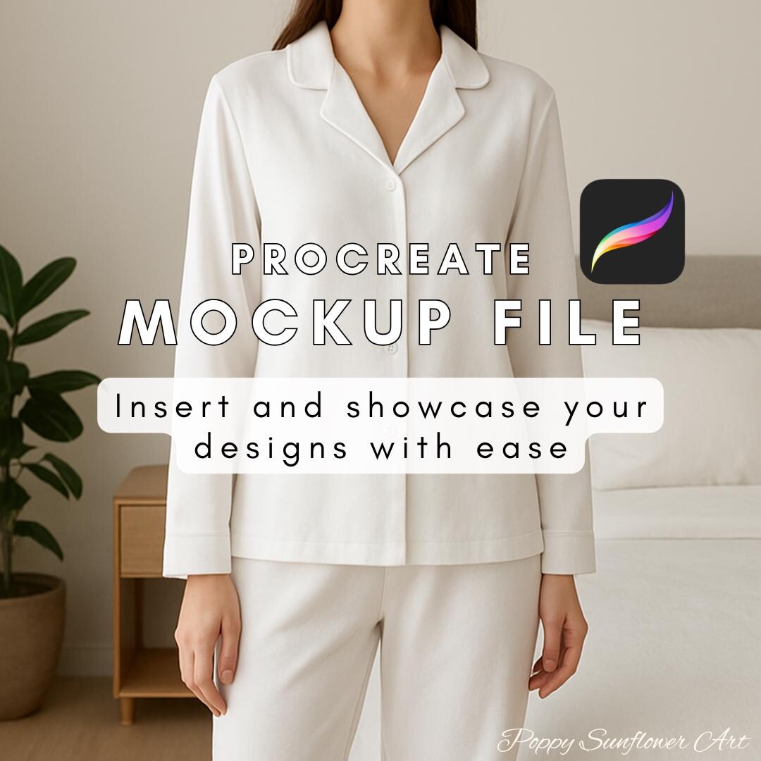 Procreate Long Sleeve Pyjamas Set Mockup | Pyjamas Procreate Template ...