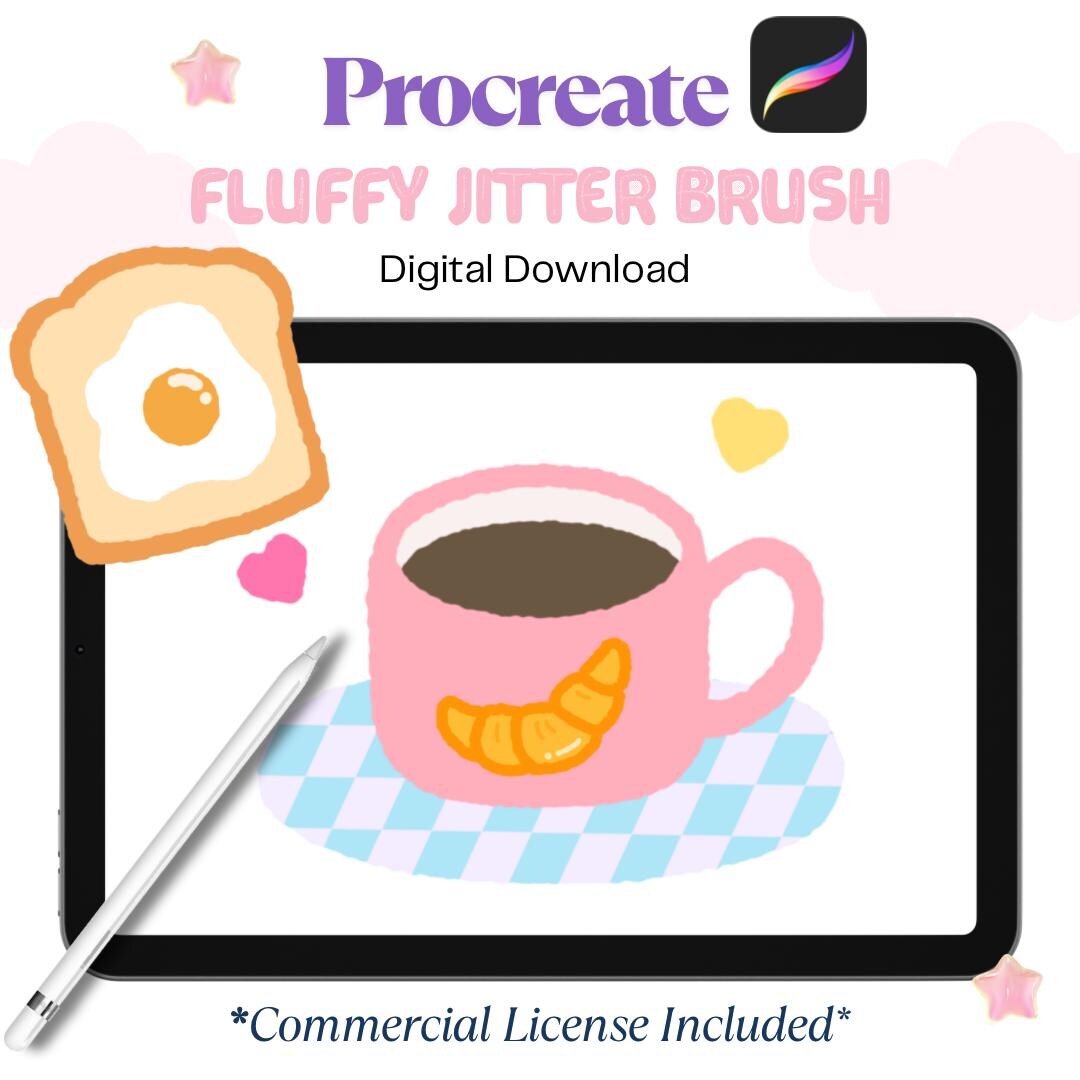 Fluffy Jitter Procreate Brush | Soft Cloud Texture Brush for Lettering ...