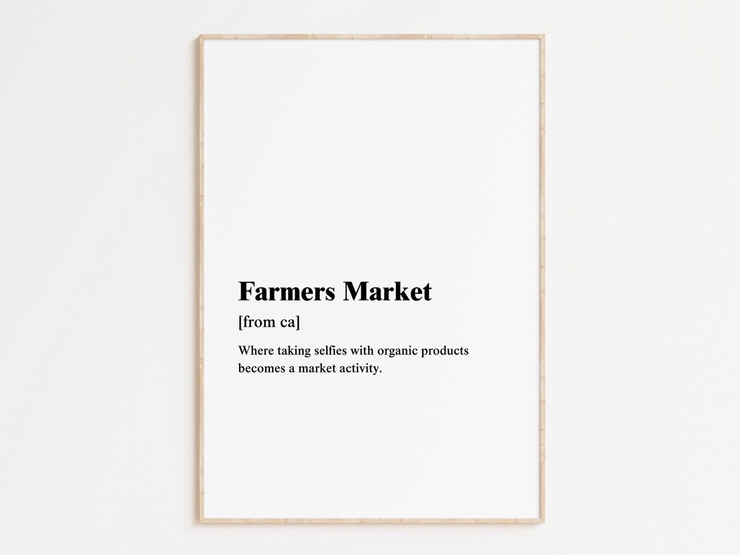Farmers Market Definition Print, Funny California-inspired Gift ...