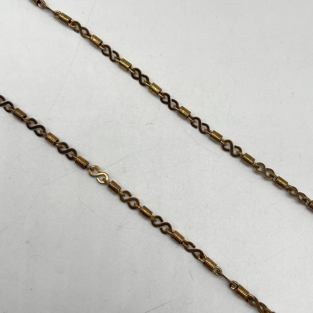 Twisted Link Ribbed Bead Brass Chain, Solid Brass Chain for Bag Charm ...