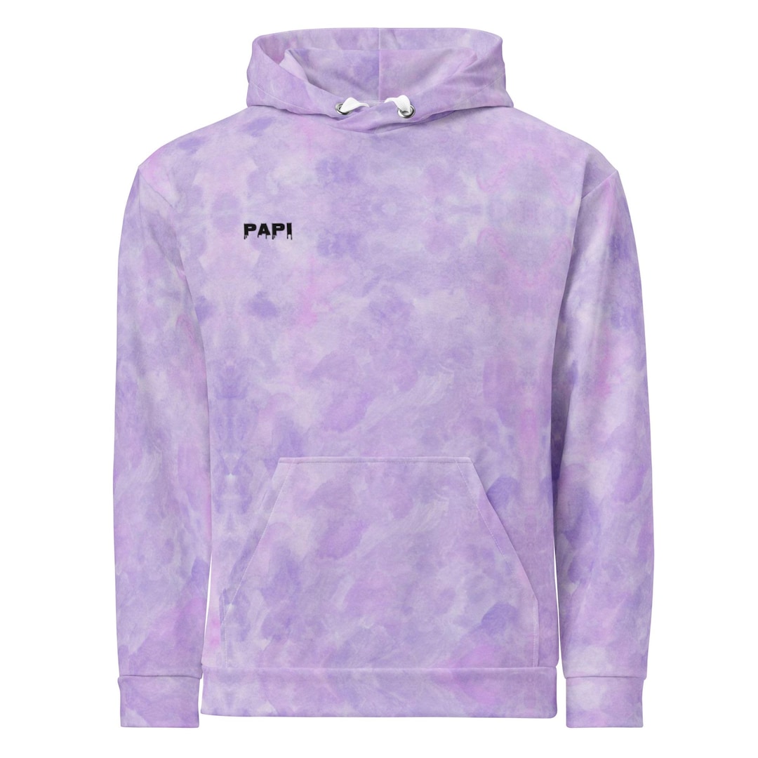 PAPI - Purple Tie Dye Hoodie | Pastel Graphic Soft Cotton Pullover - Etsy