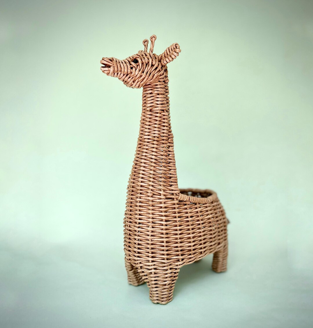 Wicker Giraffe Basket, Holiday Woven Bowl for Child Room, Rattan Decor ...