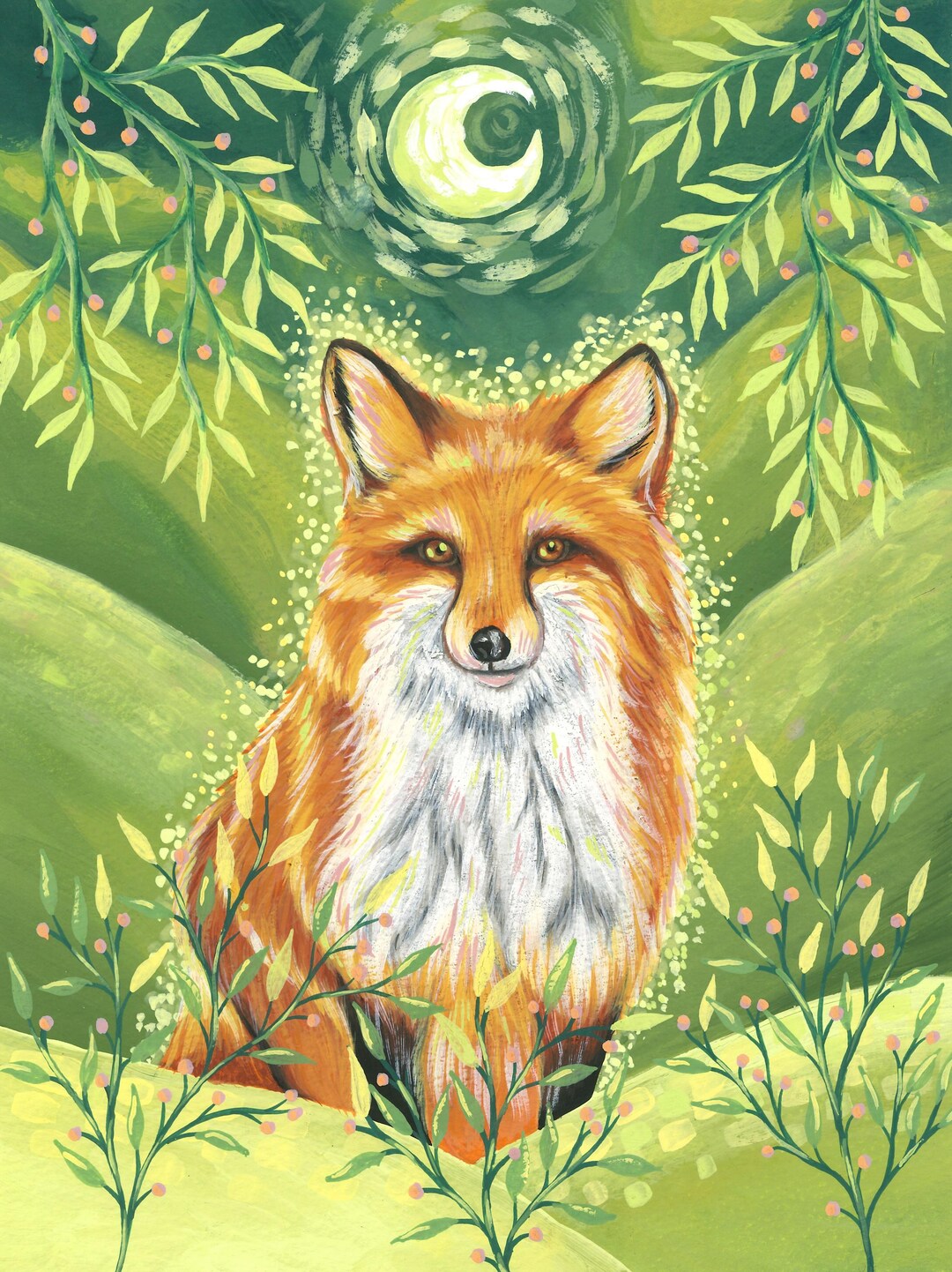 A4 Magical Fox Art Print - Etsy