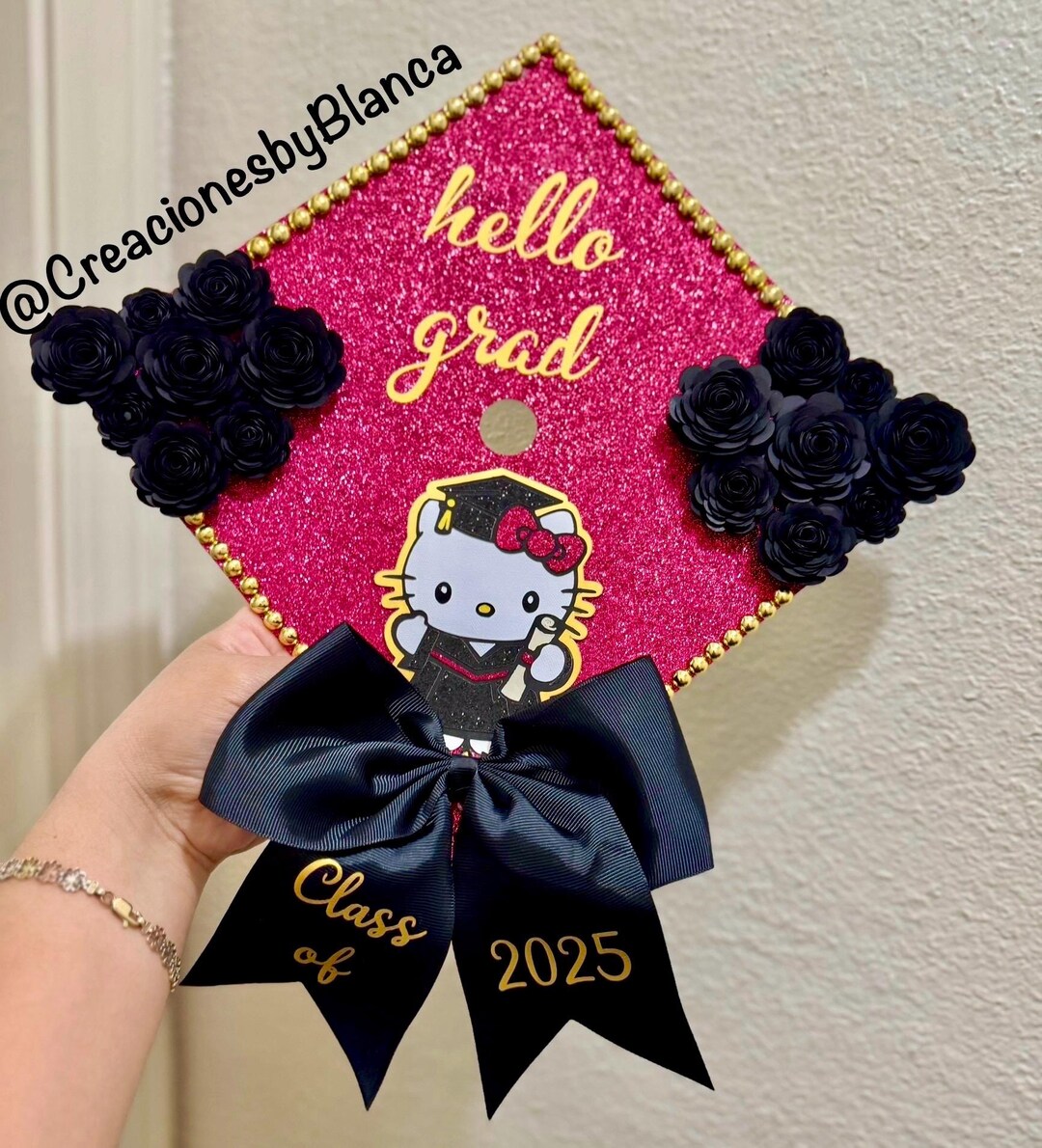 Hello Kitty Graduation Cap Topper, Hello Kitty Birrete De Graduación ...