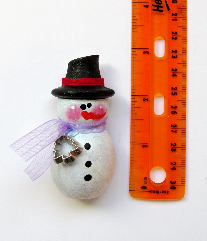 Snowman Magnet Black Hat Winter Magnet Christmas Magnet | Etsy