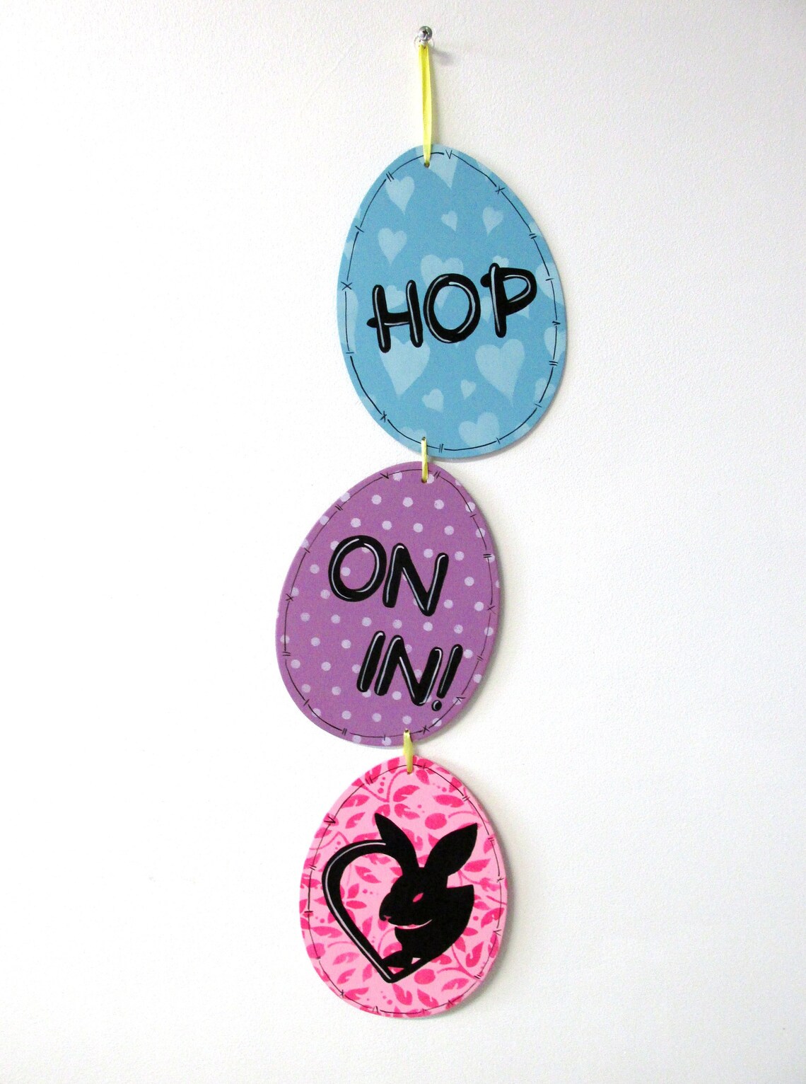 Easter Egg Sign Hop on in Sign Welcome Sign Wood Eggs - Etsy