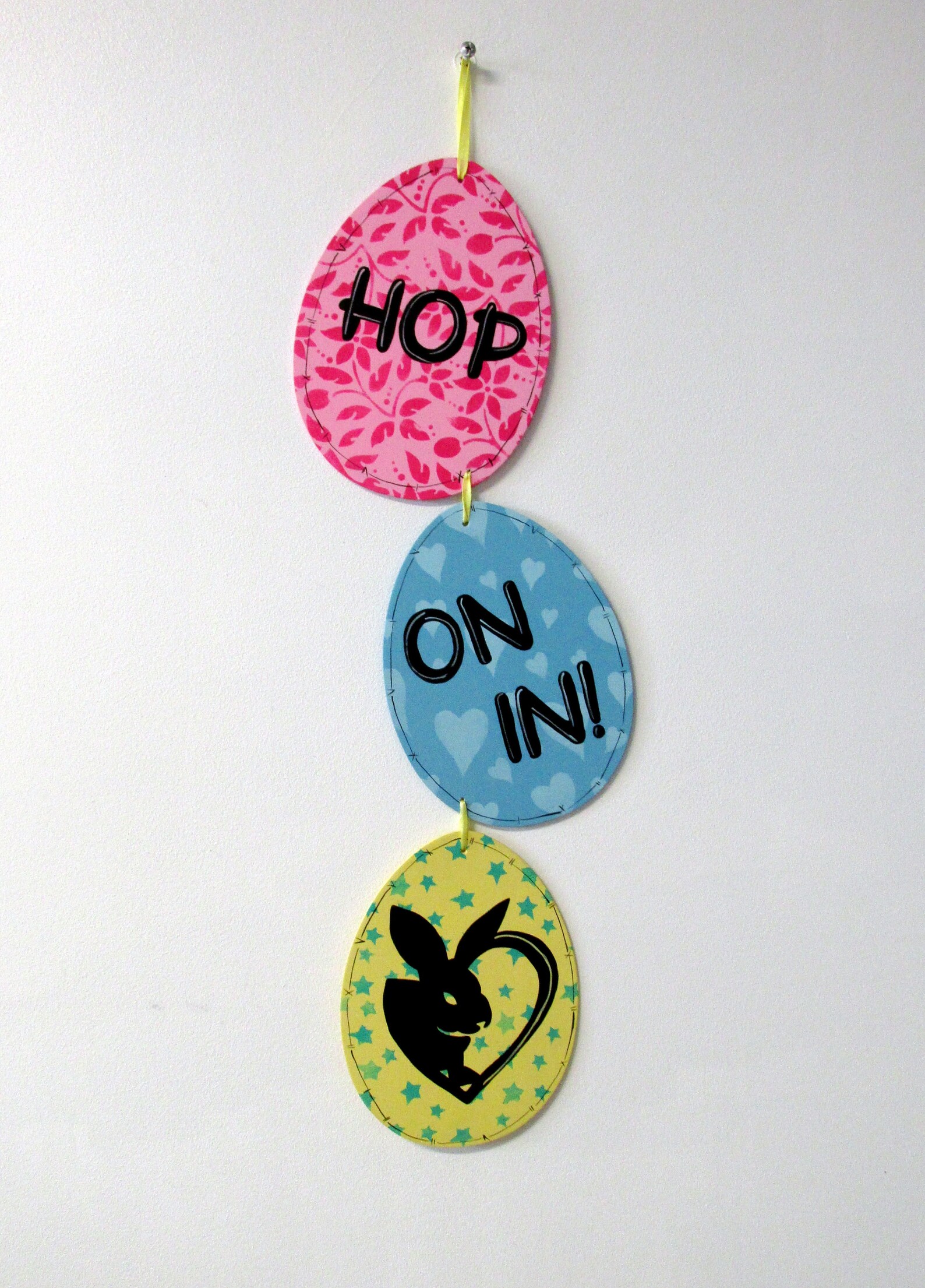 Easter Egg Sign Hop on in Sign Welcome Sign Wood Eggs | Etsy