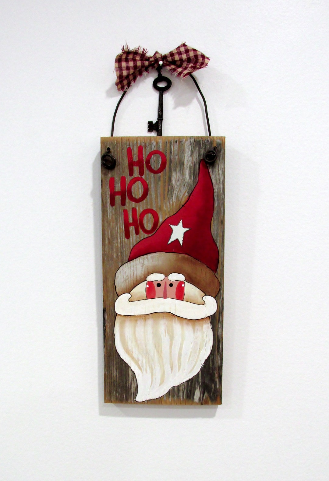 HO HO HO, Santa Sign, White Star, Red Ho Ho Ho Sign, Black Key, Hand ...