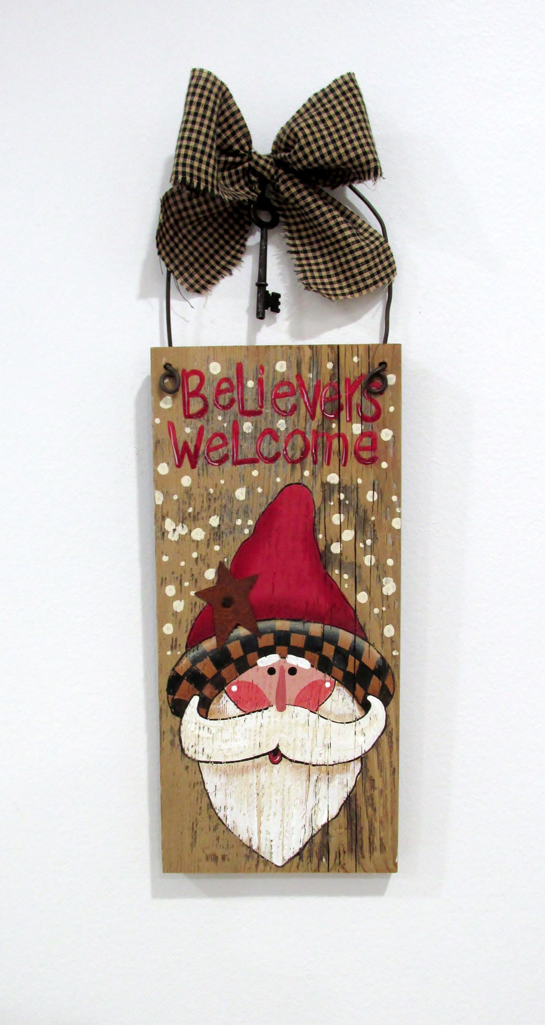 Believers Welcome, Santa Welcome Sign, Snowflake, Red Welcome Sign ...