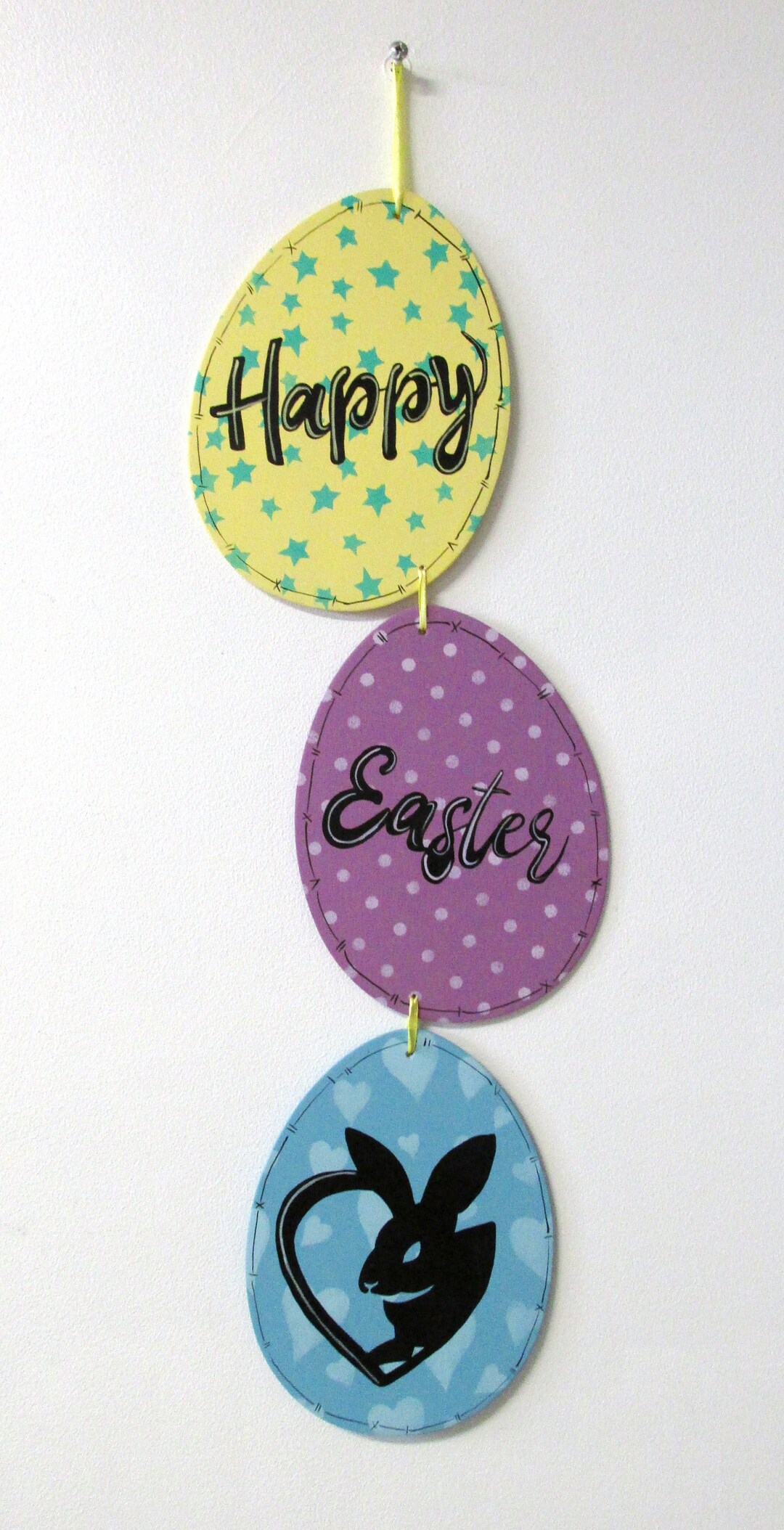 Happy Easter Sign, Easter Egg Sign, Welcome Sign, Wood Eggs, Bunny ...