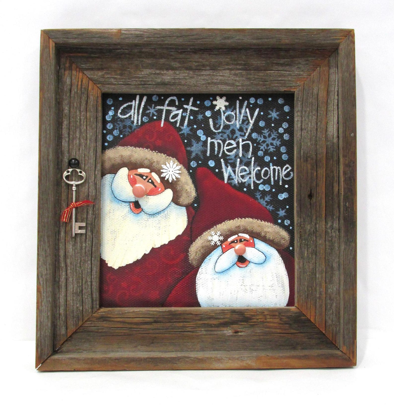All Fat Jolly Men Welcome Sign, Santa Claus, Christmas Sign, Snowflakes ...