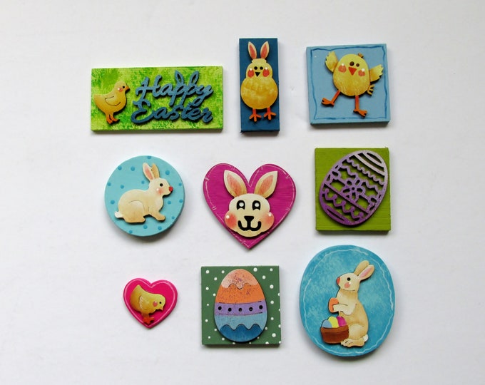 Mini Easter, Spring Magnets, Happy Easter, Bunnies, Easter Basket ...