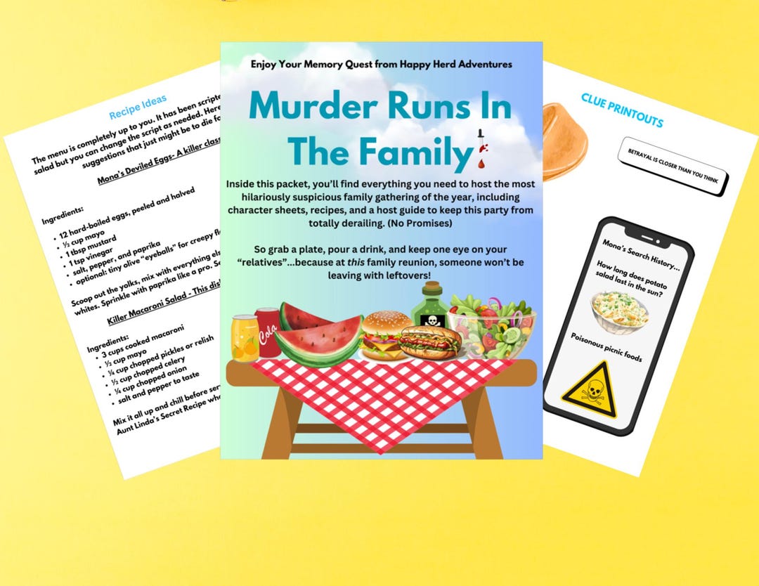 Murder Runs in the Family - A Family Reunion Themed DIY Printable ...