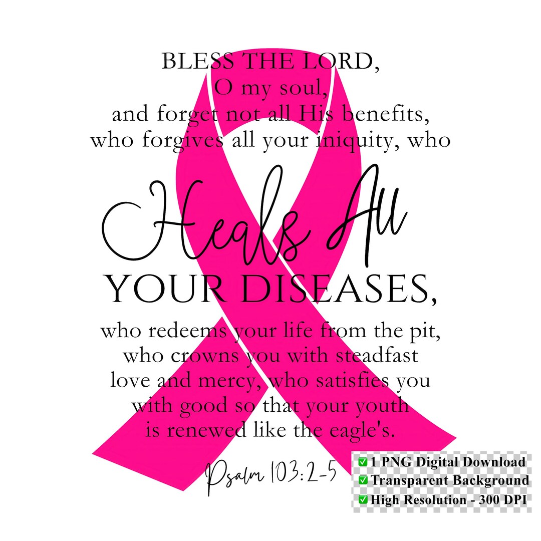 Digital Download PNG Psalm 103: 2-5 Scripture Bible Verse Faith Pink ...