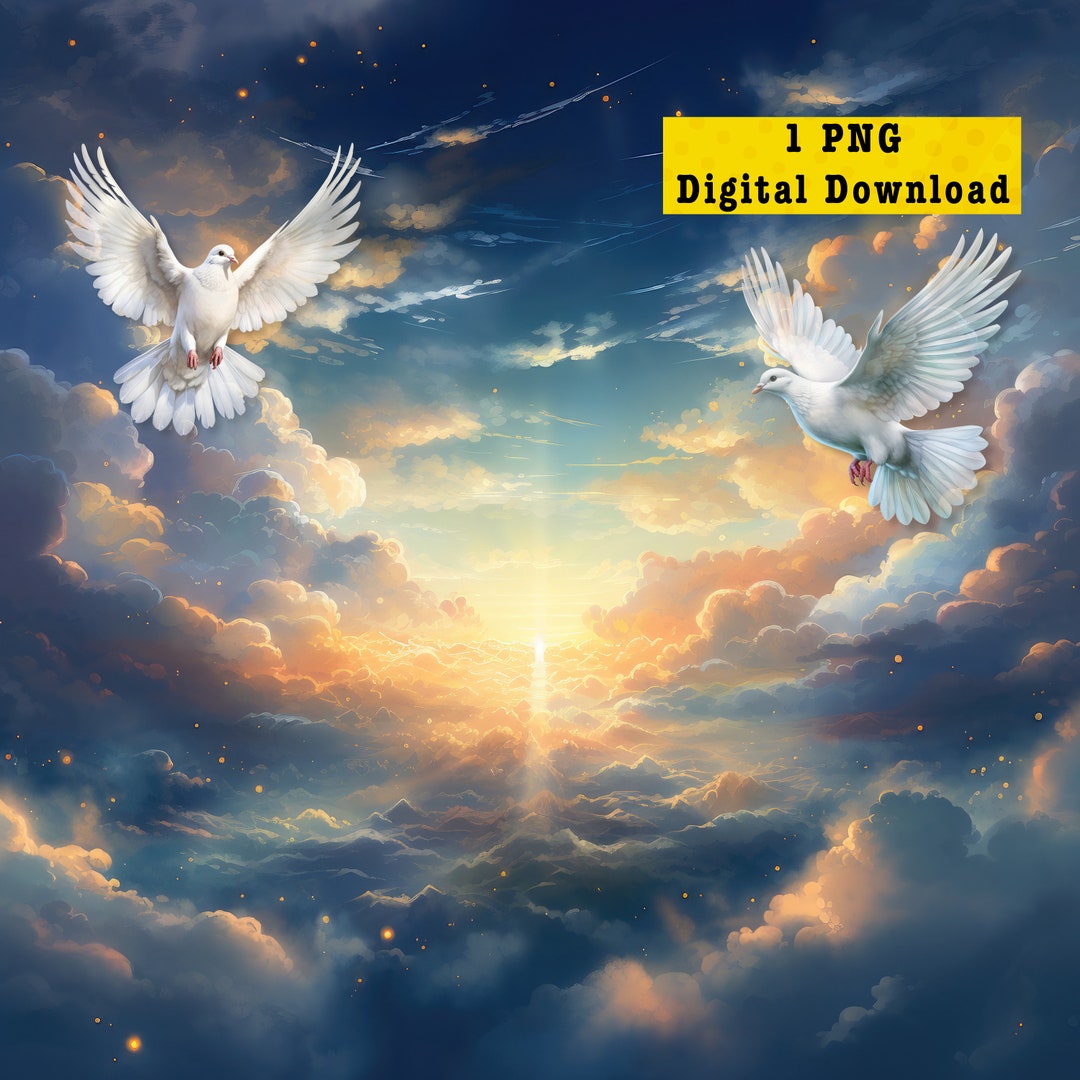 Digital Download PNG | Clouds & Doves - PNG - Etsy
