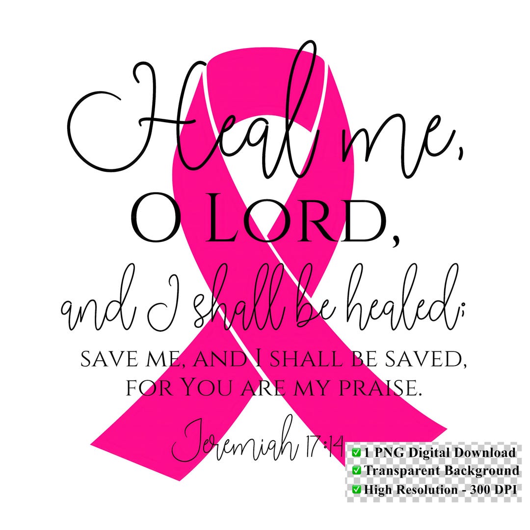 Digital Download PNG Jeremiah 17:14 Scripture Bible Verse Faith Pink ...