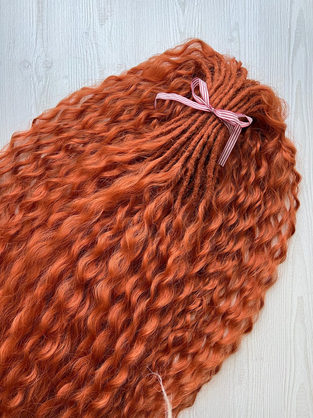 Red Hair Synthetic DE Dreadlock Extensions Curly, Curly Ginger Locks ...