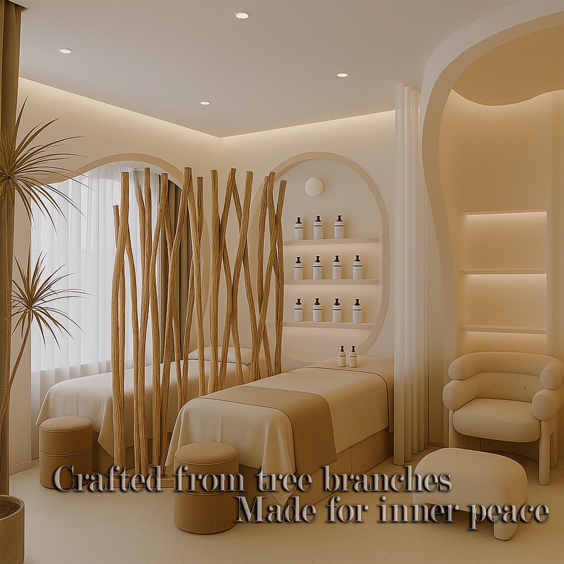 Handmade Tree Branch Room Divider Natural Wood Spa Partition - Etsy