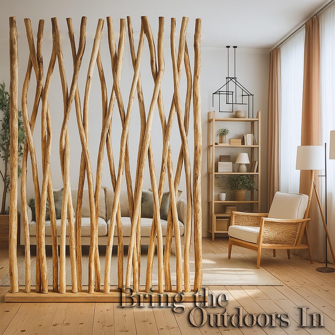 Handmade Tree Branch Room Divider Natural Wood Panel, Organic Decor - Etsy