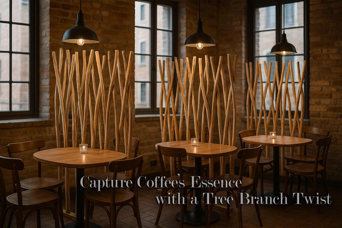 Cafe Decorations – Tree Branch Divider, Rustic Wall Art for Coffee Shop ...